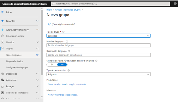 Crear un grupo en el Directorio Activo de Microsoft 365 – acens - Centro de Ayuda